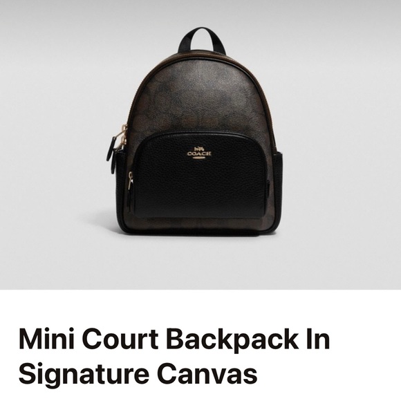 Coach | Bags | Coach Mini Court Backpack In Signature Canvas | Poshmark